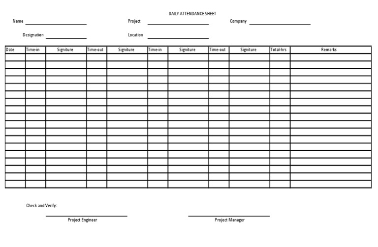 Tracking Employee Attendance and Hours Worked Through a Daily Sign-In ...