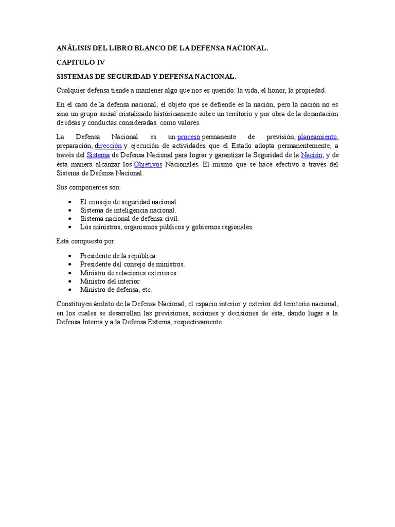 Análisis Del Libro Blanco de La Defensa Nacional | PDF