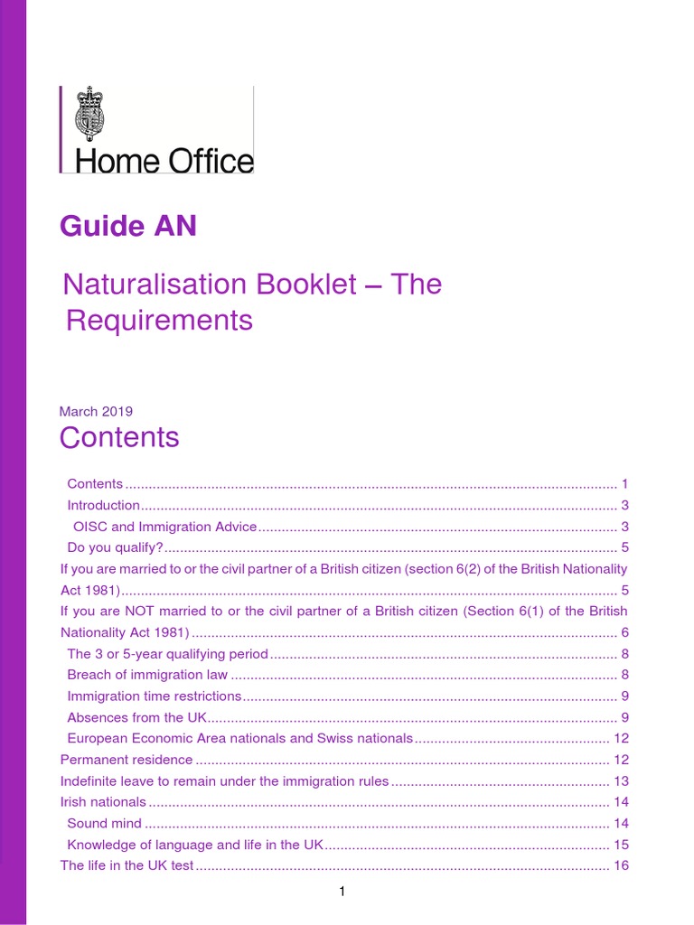 Naturalisation Guide and Requirements | PDF | Government And Personhood ...