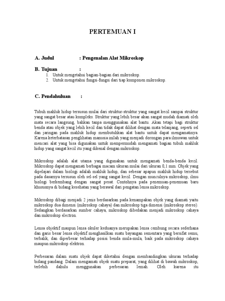 Laporan Praktikum Pertemuan I | PDF