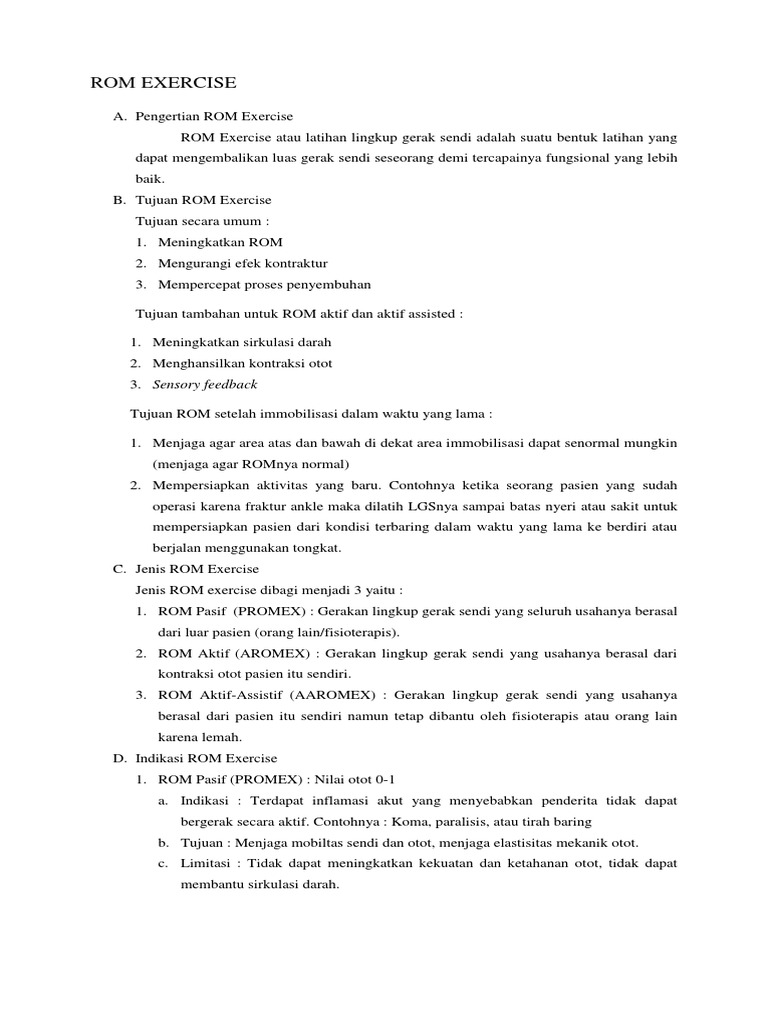 Latihan ROM untuk Pemulihan Fungsional | PDF | Sejarah