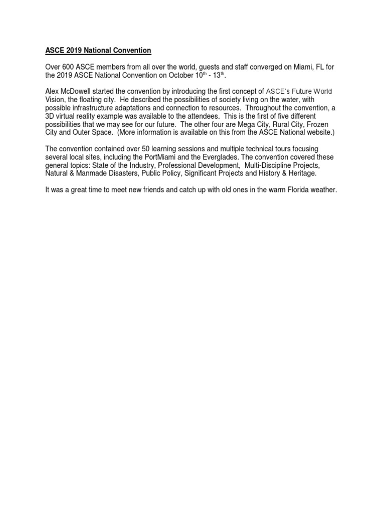 ASCE 2019 National Convention | PDF