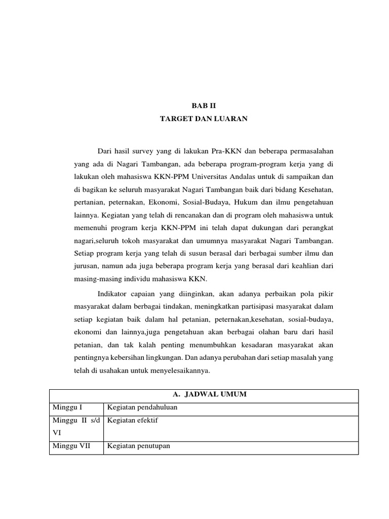 Bab Ii Target Dan Luaran | PDF