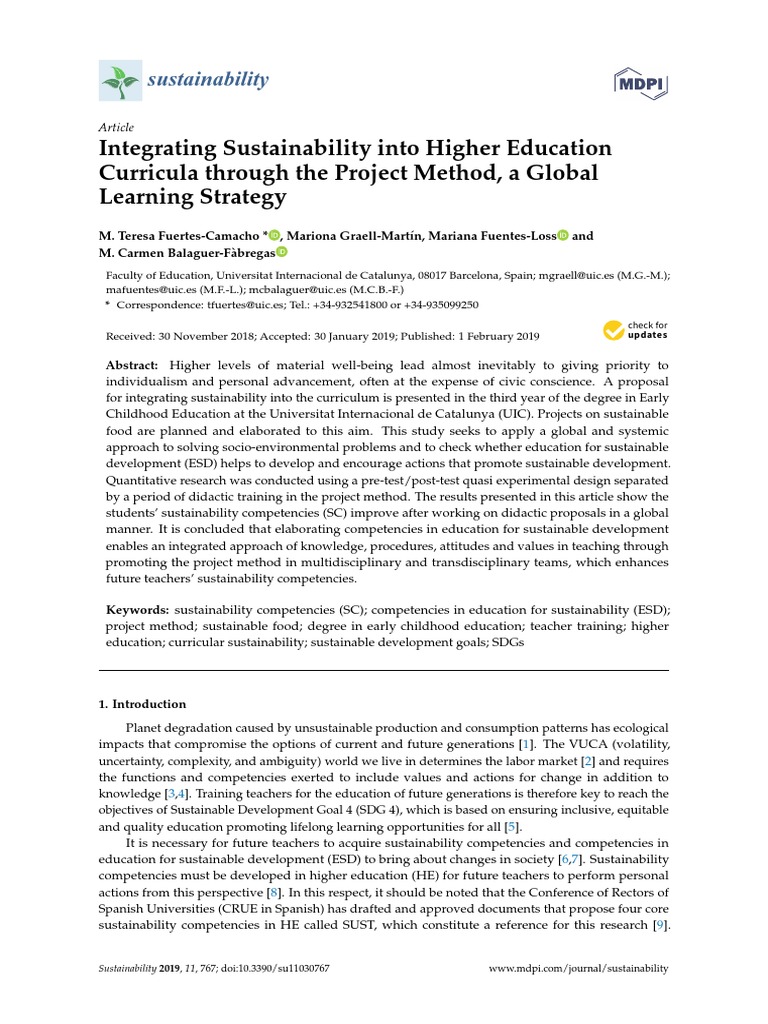 Integrating Sustainability Into Higher Education Curricula Through The ...