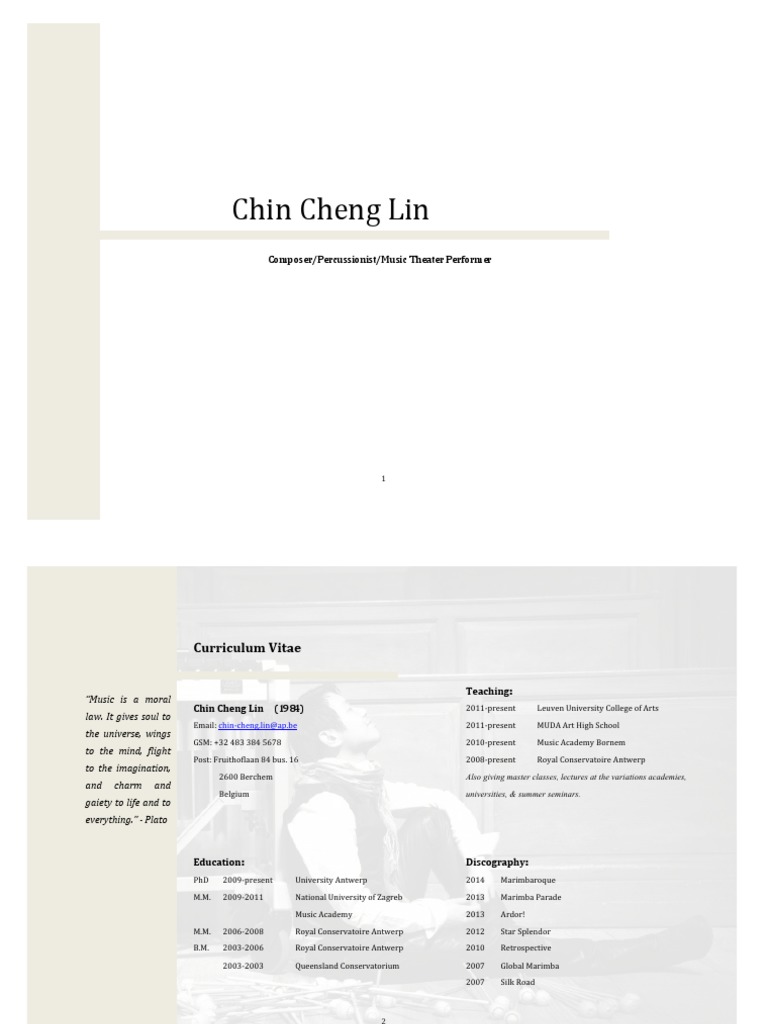 Lin Portfolio | PDF | Performing Arts | Classical Music