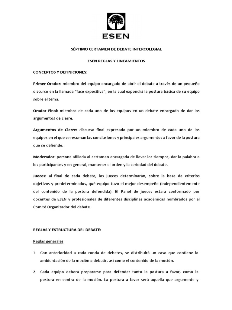 Reglas y Lineamientos de Los Debates | PDF