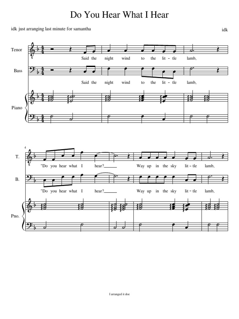 Do You Hear What I Hear | PDF