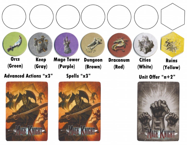 Mage Knight Card and Token Mat v3 | PDF