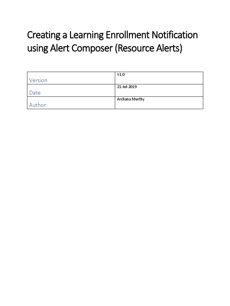 Learning Enrollment Notification Using Resource Alert | PDF | Computing ...