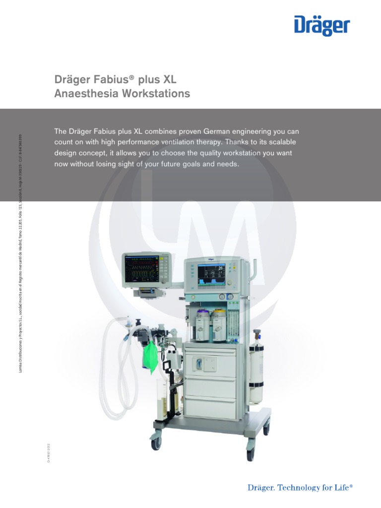Unidad Anestesia Drager Fabius Plus XL PDF | PDF | Gases | Fisiología