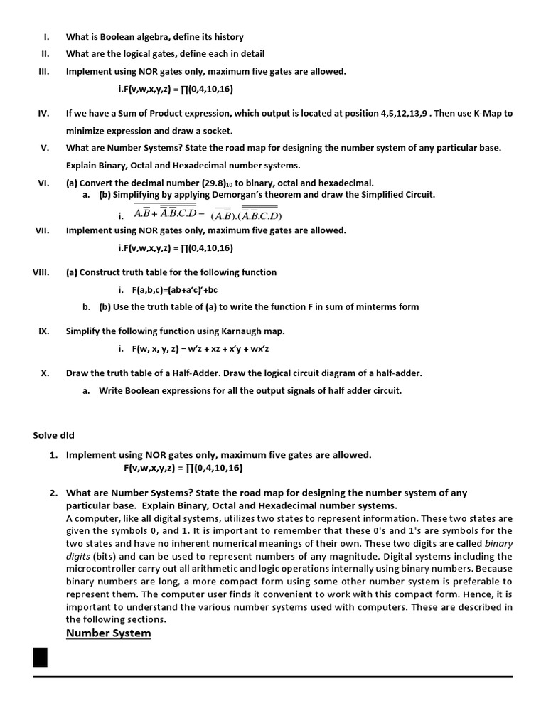 Implement Using NOR Gates Only | PDF | Notation | Teaching Mathematics