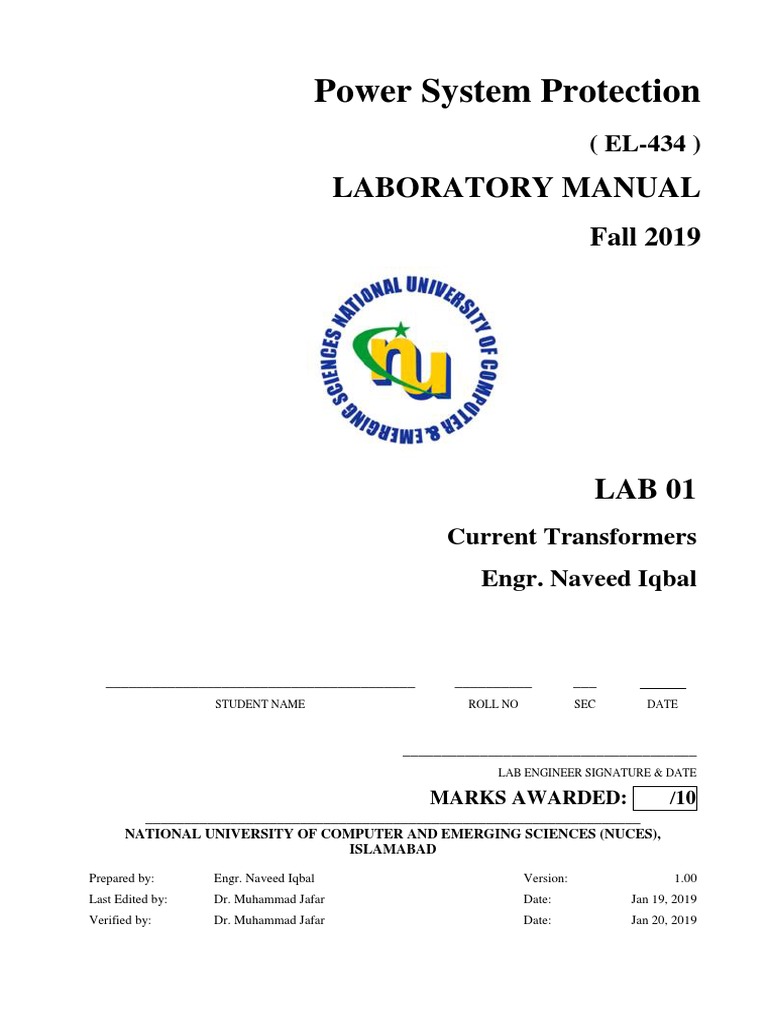 Lab 01-Current Transformers | PDF | Transformer | Electric Current