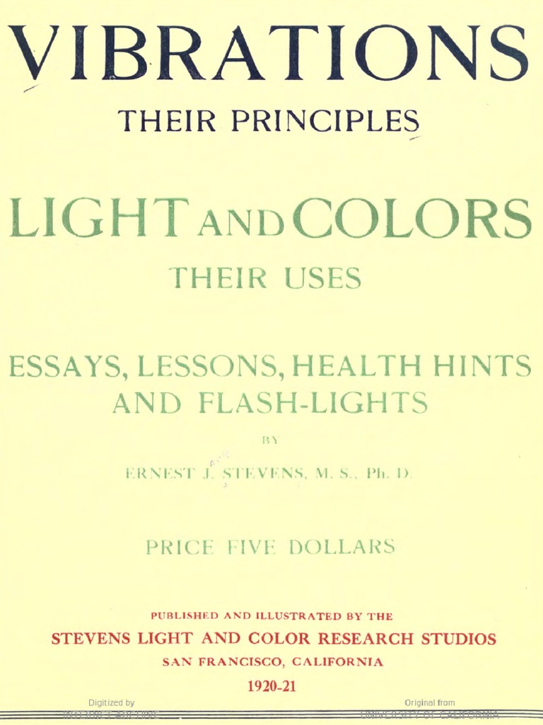 1920 Stevens Vibrations Their Principles Light and Colors | PDF | Light ...