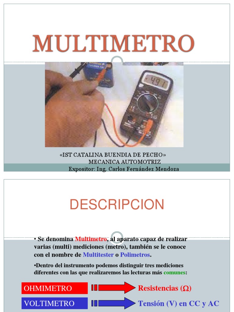 Multimetro PDF | PDF | Resistor | Corriente eléctrica