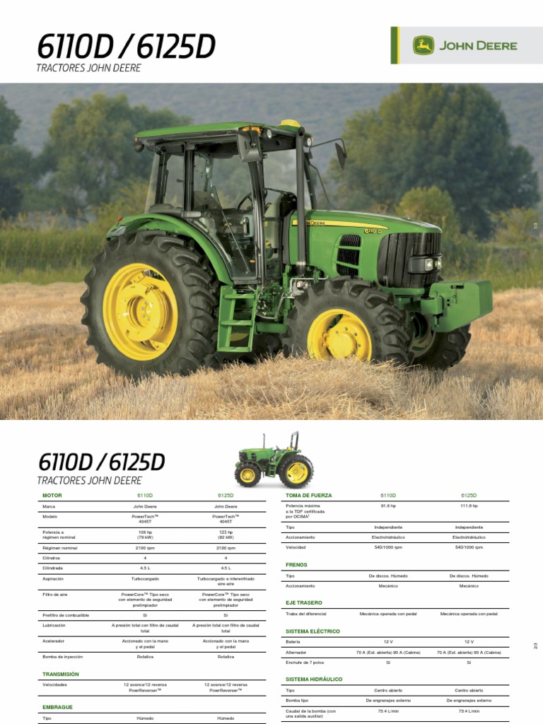 6125D John Deere | PDF | Turbocompresor | Tecnologías automotrices