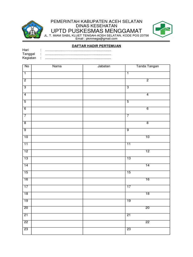 Absen Pertemuan | PDF