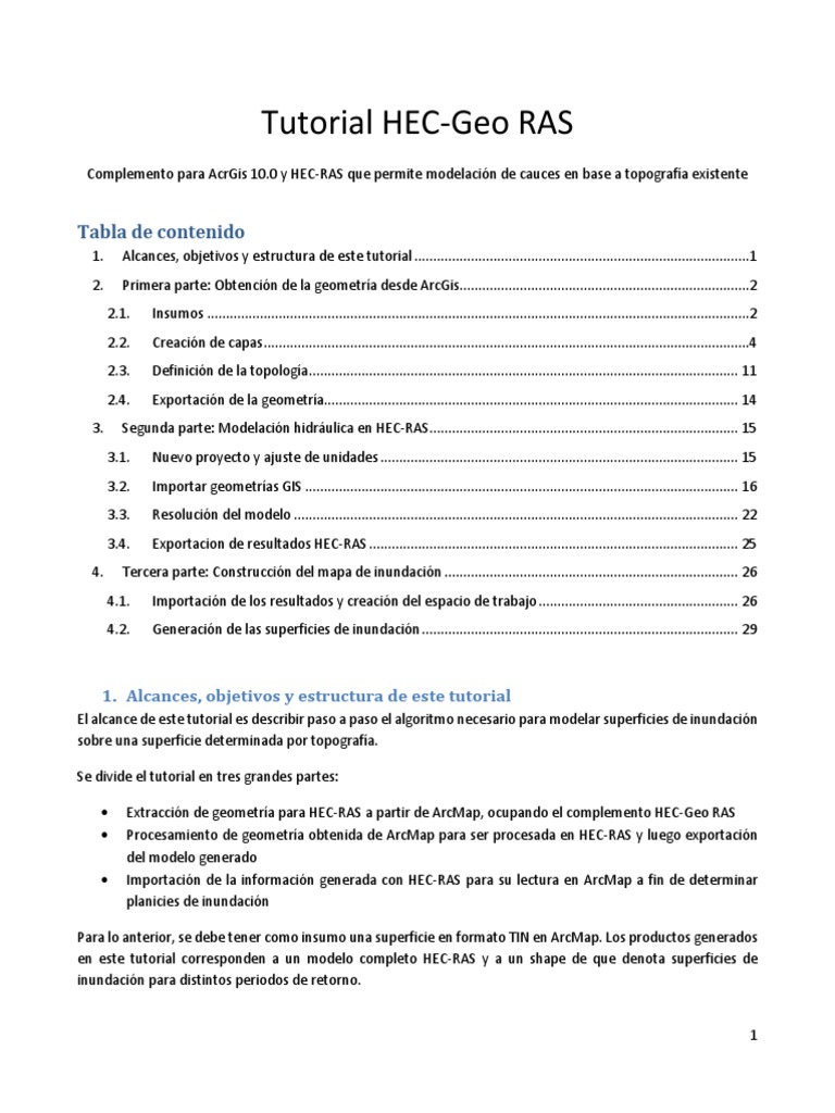 Tutorial HEC Geo RAS | PDF | Sistema de información geográfica | Topología