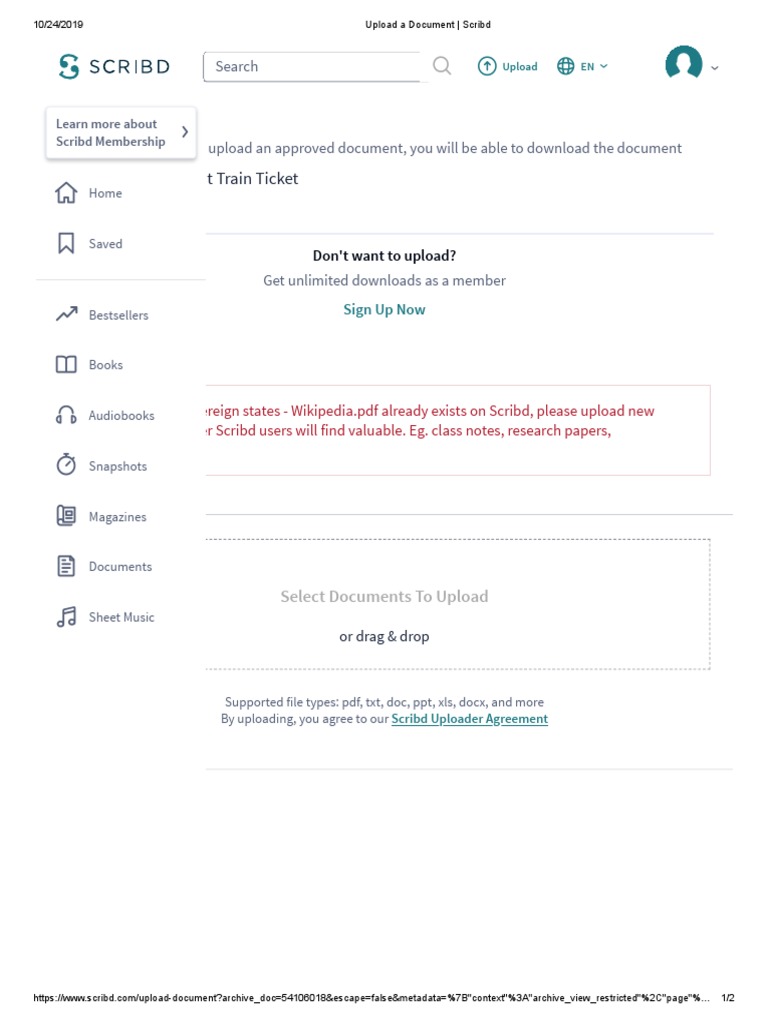Instructions for Uploading a Document to Scribd | PDF