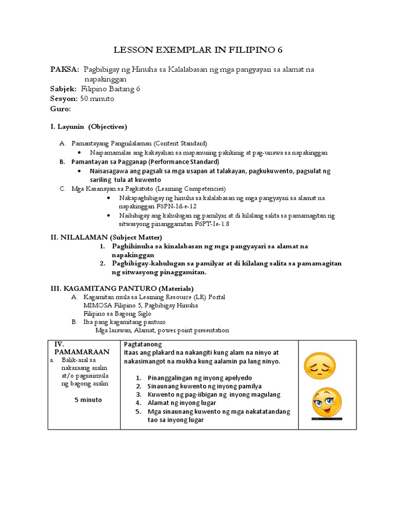 Lesson Exemplar Template Filipino With Correction - vrogue.co Lesson Exemplar Template Filipino With Correction - vrogue.co