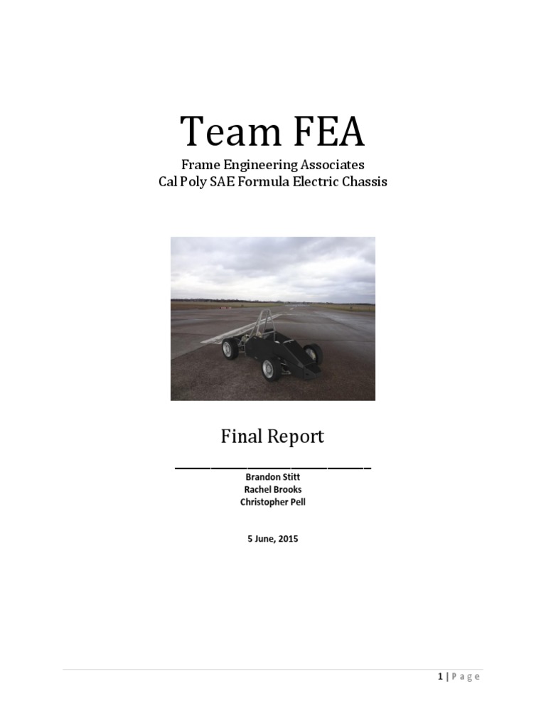 FEA Design Report for Formula Electric Chassis | PDF | Beam (Structure ...