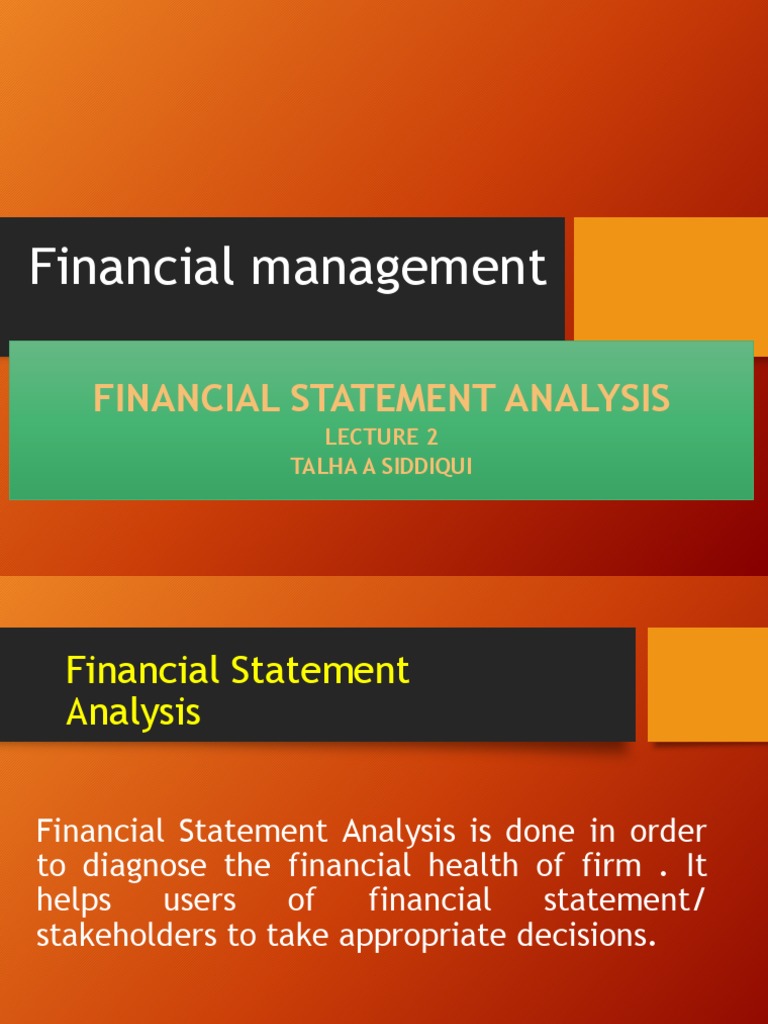 Lecture 2 Financial Analysis | PDF | Revenue | Financial Ratio