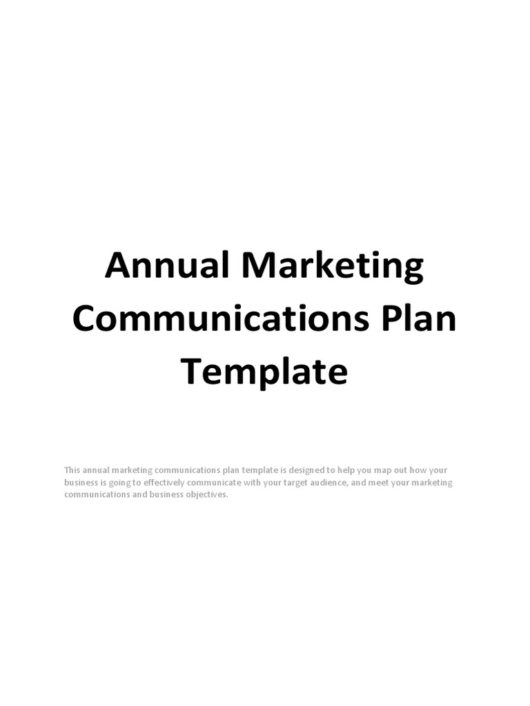 Marketing Plan Template Guide | PDF | Marketing Communications | Market ...