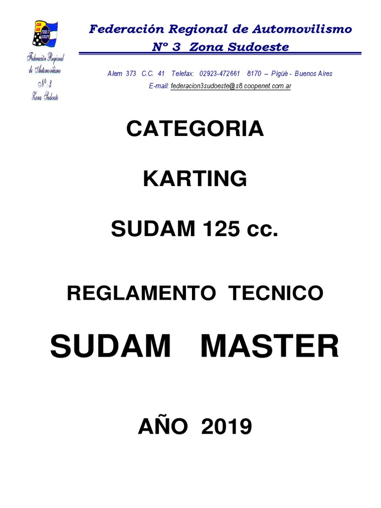 Reglamento Técnico SUDAM MASTER 2019 | PDF | Neumático | Carburador