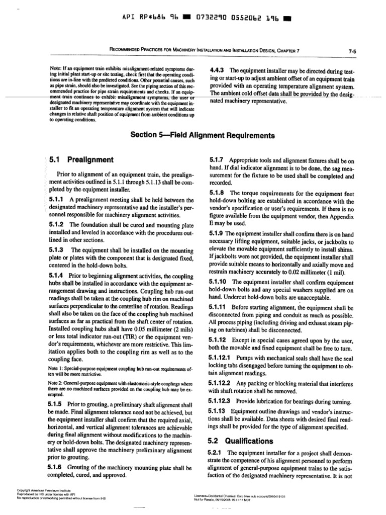 Alignment and shimming, API 686.pdf