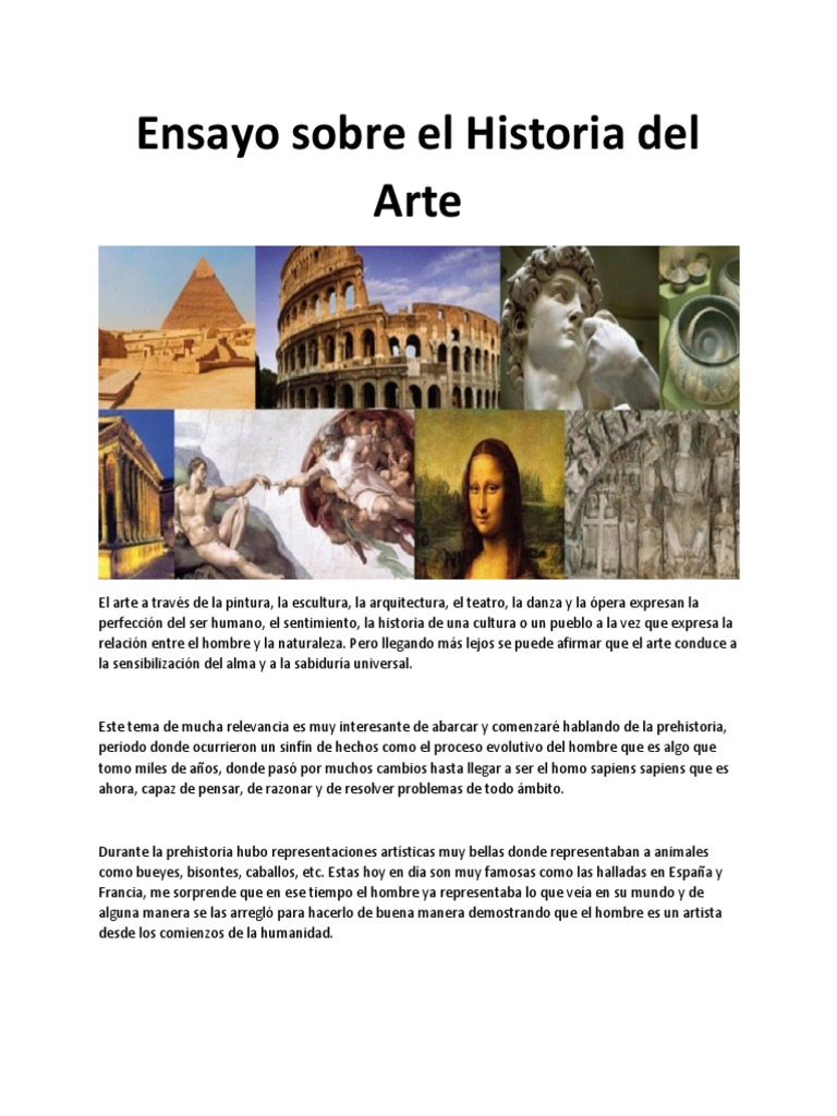 Ensayo Sobre El Historia Del Arte | PDF | Homo Sapiens | Teatro