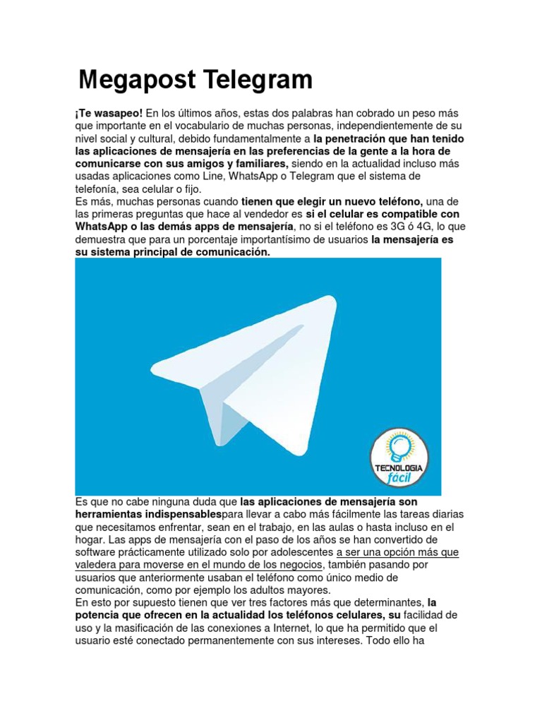 Megapost sobre Telegram: Funciones y Seguridad | PDF | Aplicación movil ...