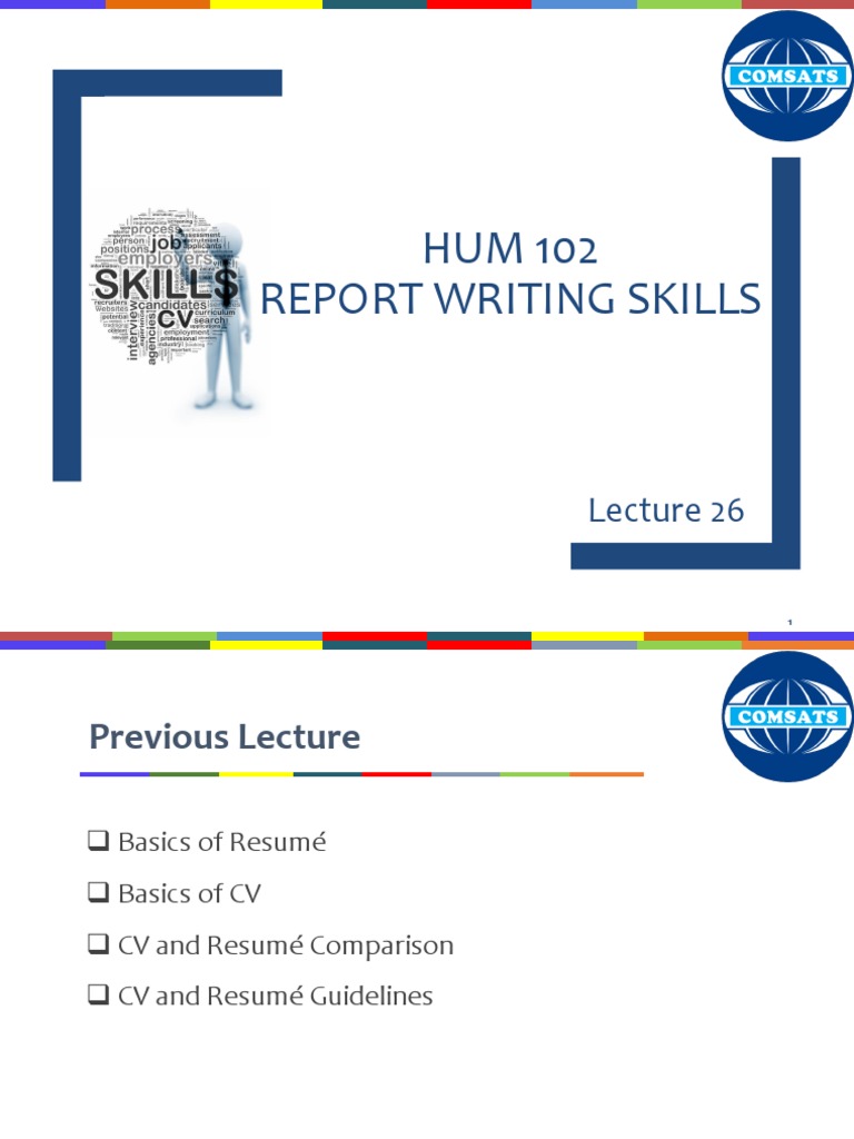 HUM 102 Report Writing Skills | PDF | Interview | Résumé