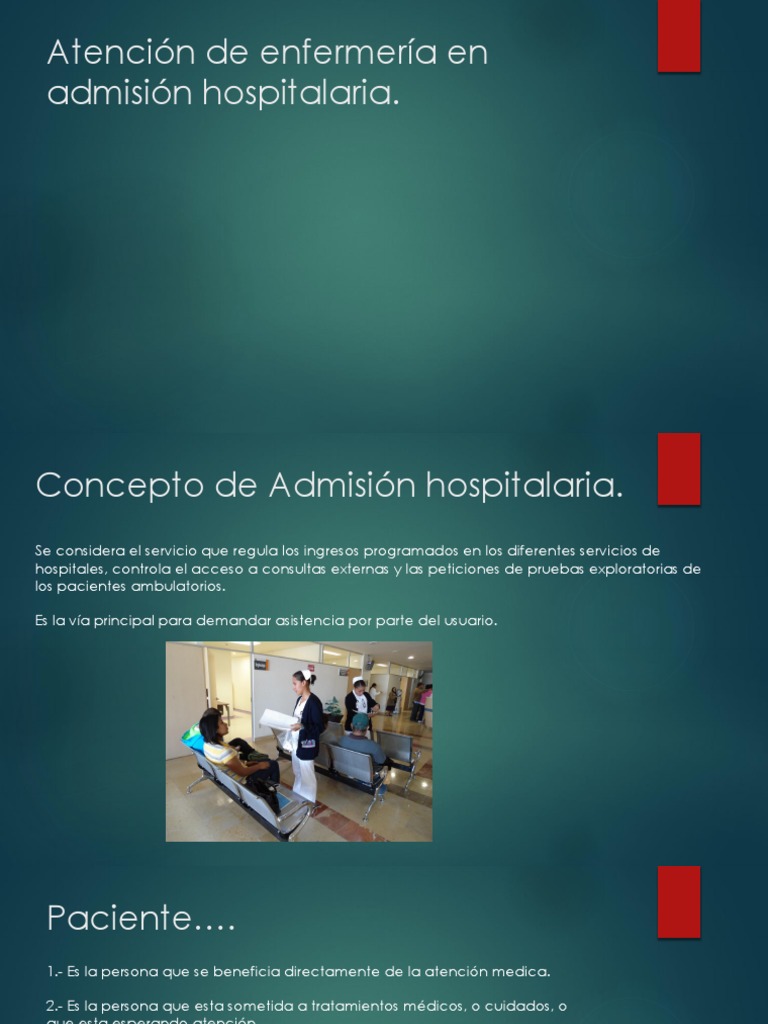 Atención de Enfermería en Admisión Hospitalaria | PDF | Enfermería ...