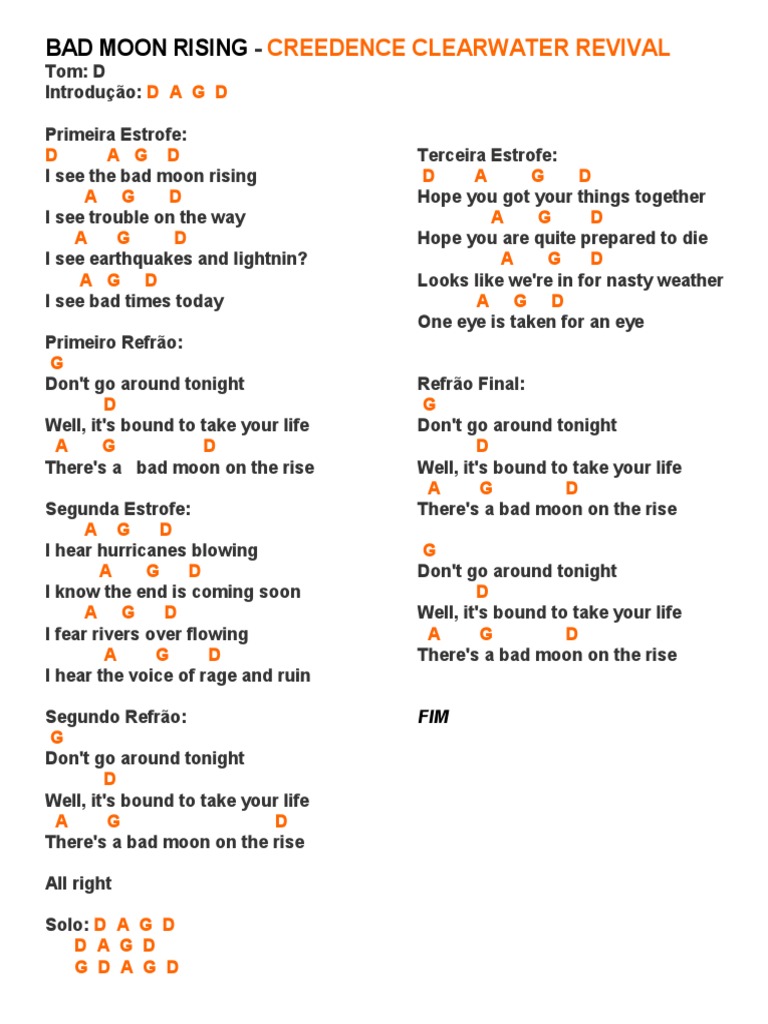 Bad Moon Rising - Creedence Clearwater Revival | PDF