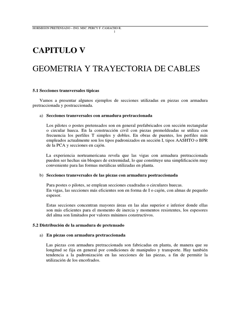 Pretensado Tema 5 Pdf Hormigón Pretensado Hormigón