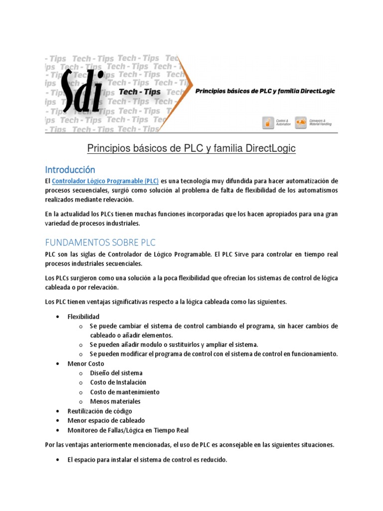 Techtips PLC Basico Directsoft | PDF | Controlador lógico programable ...