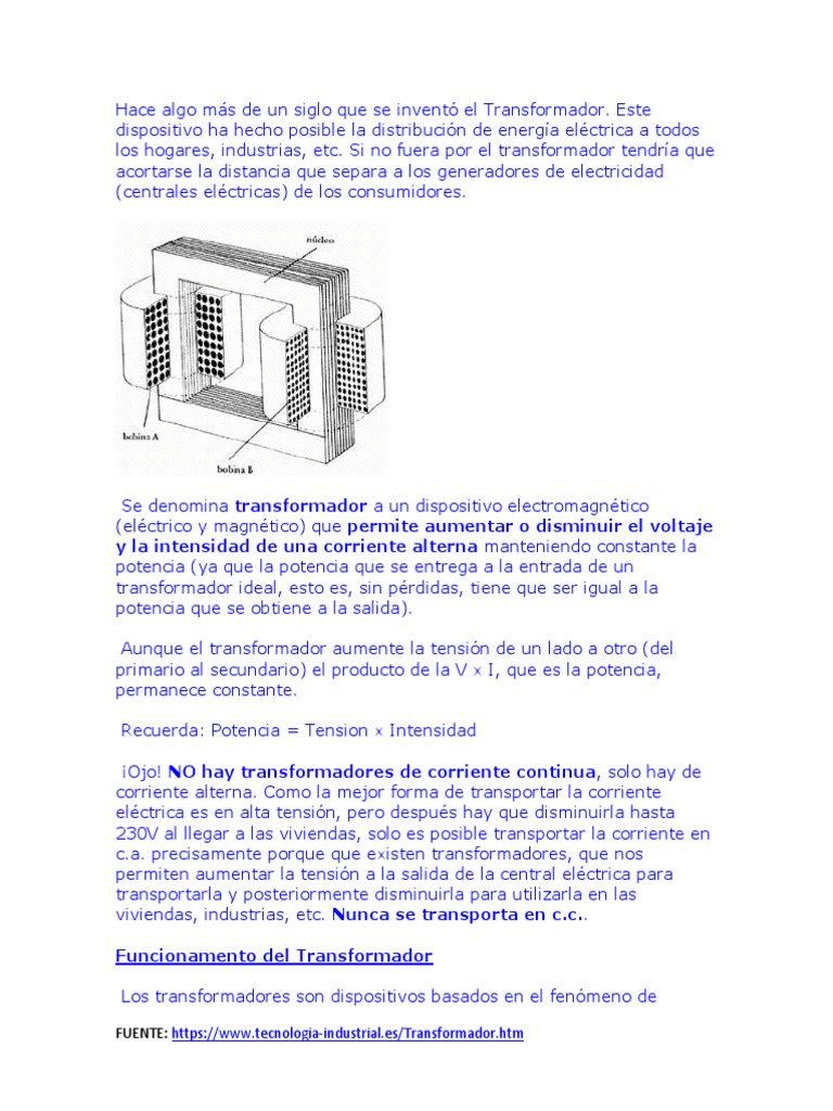 El Transformador | PDF | Transformador | Inductor