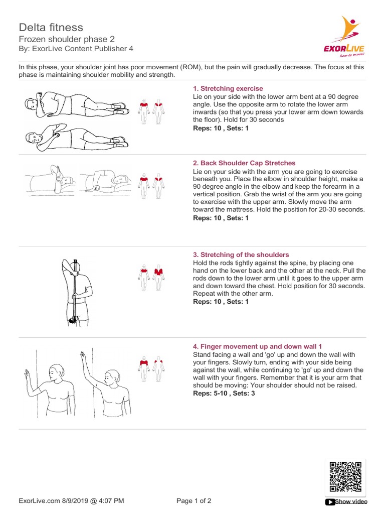 Frozen Shoulder Phase 2ExorLive-Workout | PDF | Anatomical Terms Of ...
