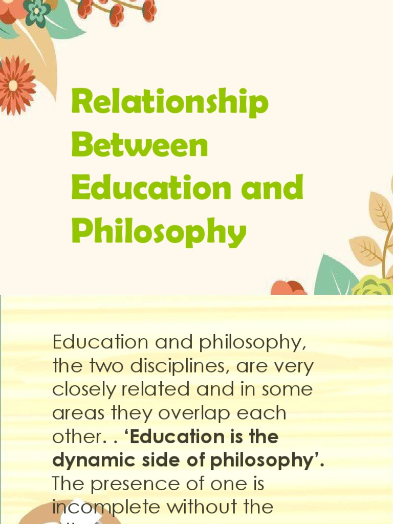 Relationship Between Education and Philosophy | PDF