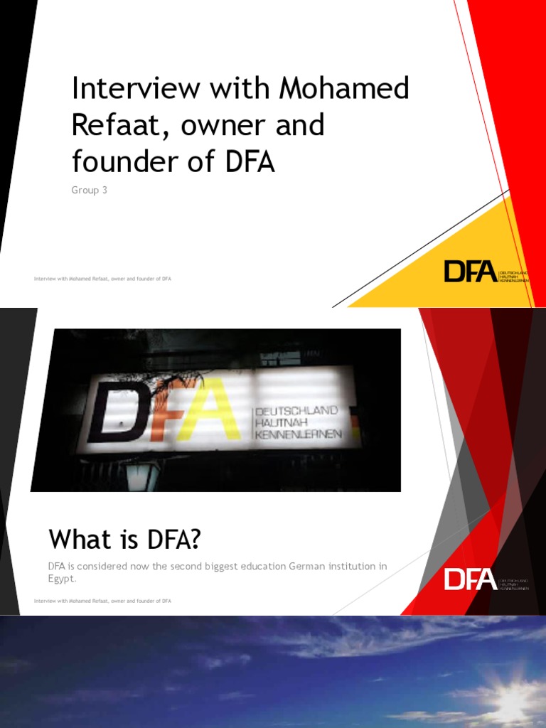 Interview With DFA Founder | PDF | Entrepreneurship | Cognition