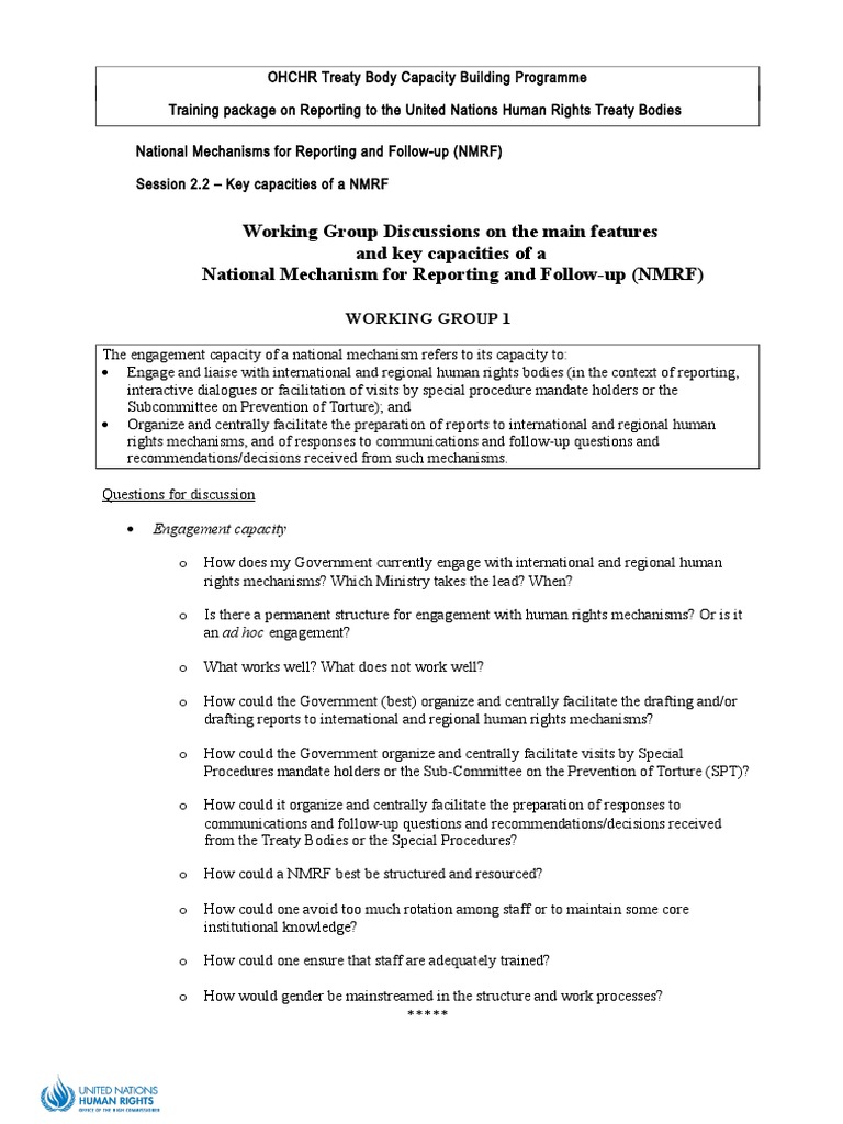 Session2.2 NMRF Knowledge Cafe ENG-WG 4 Handouts | PDF | Human Rights | United Nations