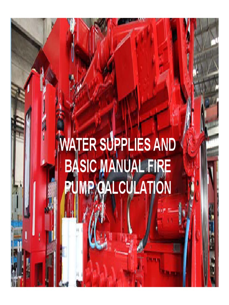 Water Supplies and Fire Pump Calculation PDF | PDF | Horsepower | Pump