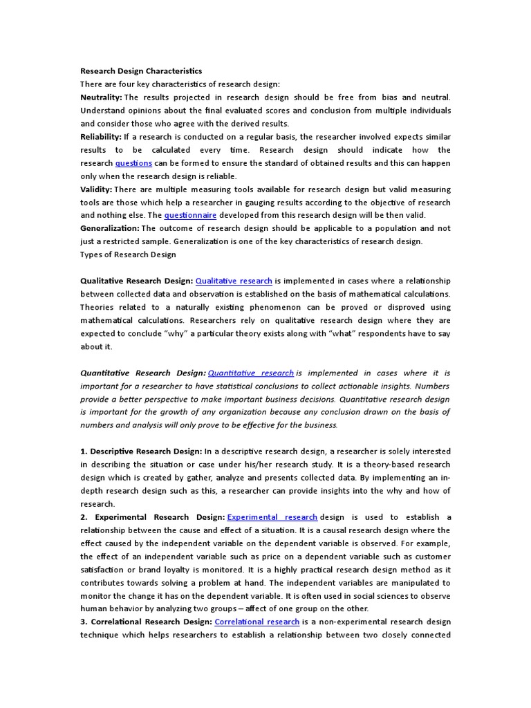 Questions: Quantitative Research Design | PDF | Research Design ...