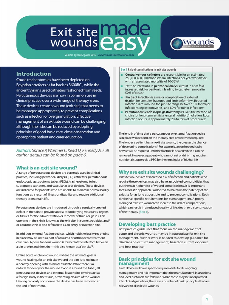 Exit Site Wounds Made Easy | PDF | Wound | Methicillin Resistant ...