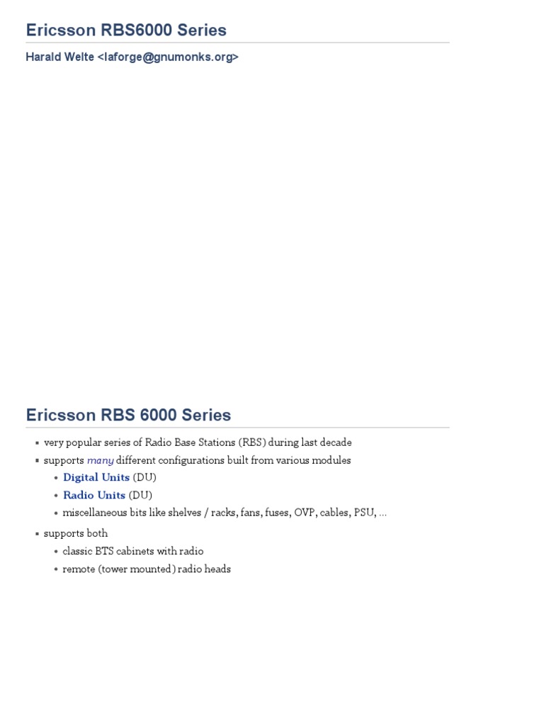 Rbs 6000 | PDF | Lte (Telecommunication) | Gsm
