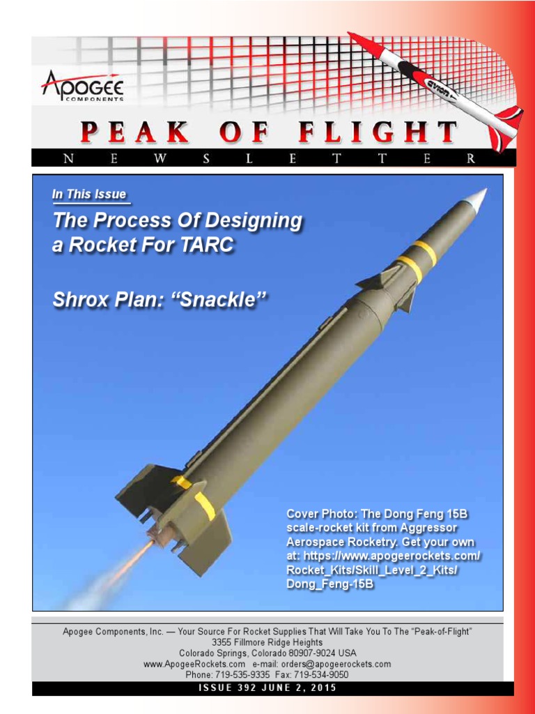 The Process of Designing A Rocket For TARC Shrox Plan: "Snackle" | PDF ...
