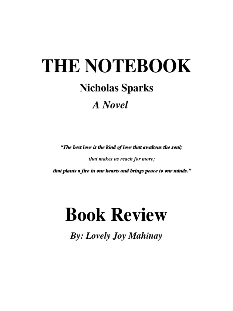 The Notebook: Nicholas Sparks | PDF | Love