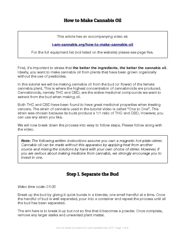How To Make Cannabis Oil | PDF | Temperature | Tetrahydrocannabinol
