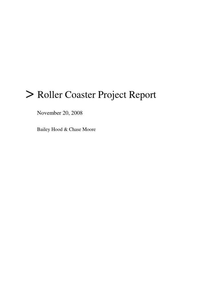 Roller Coaster Report | PDF | Gravity Assist | Gravity