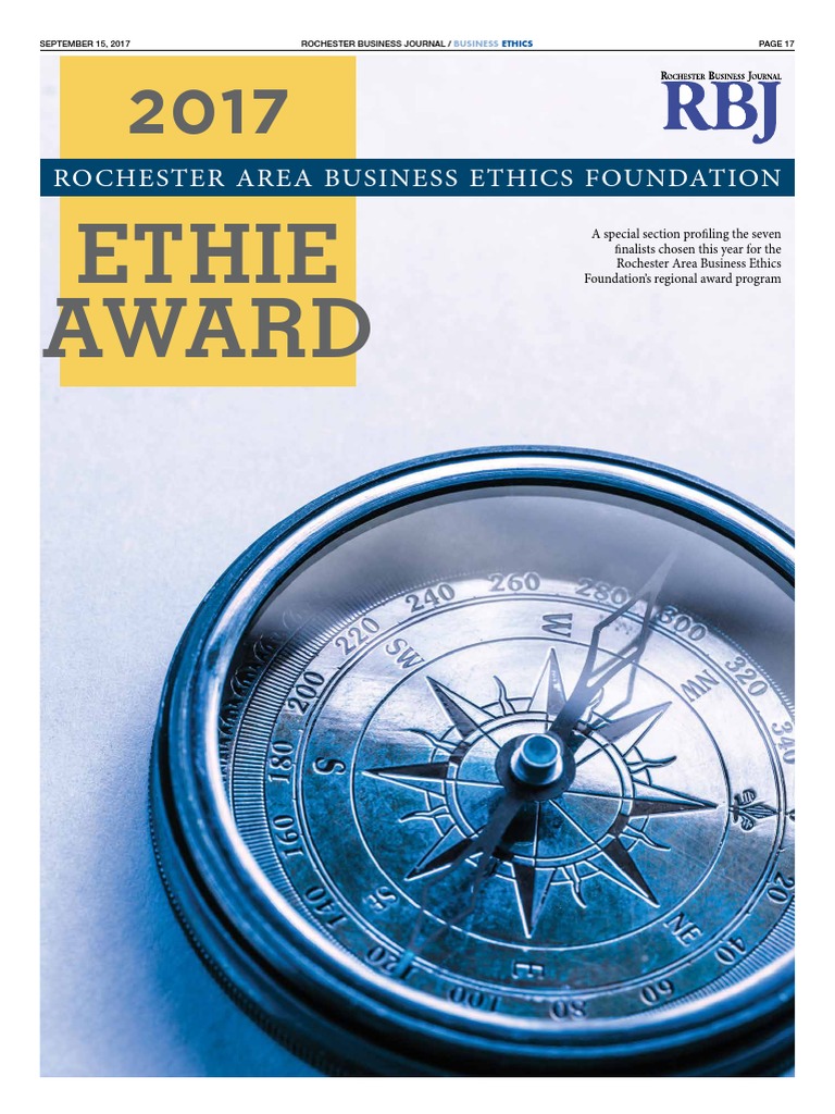 Ethie Award: Rochester Area Business Ethics Foundation | PDF | Business ...