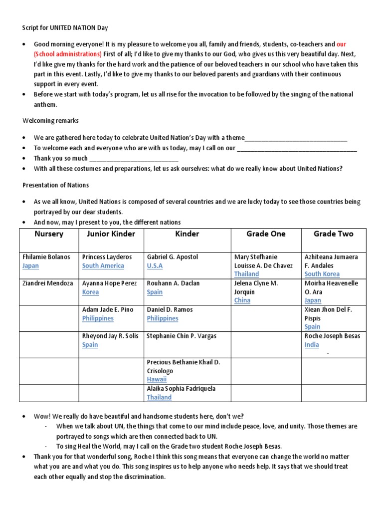 United Nations Script | PDF